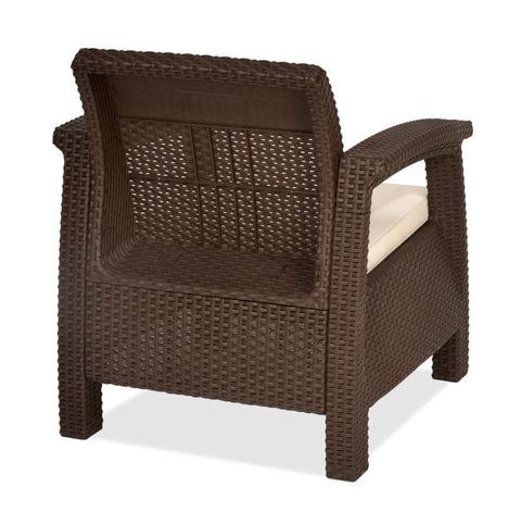 Nilkamal Goa Complete Sofa Set Rattan Design (Season Rust Brown ...