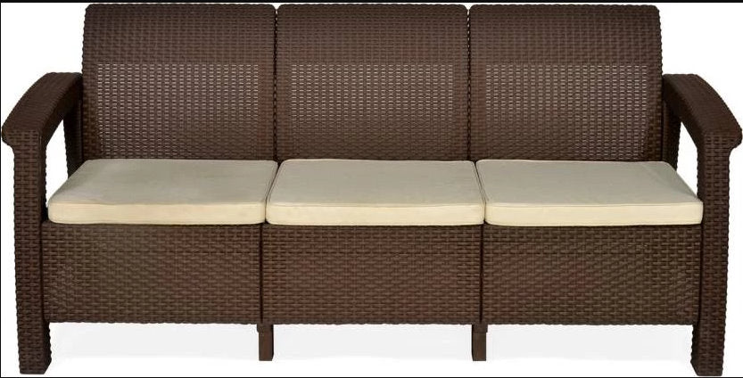 Nilkamal Goa Complete Sofa Set Rattan Design (Season Rust Brown ...