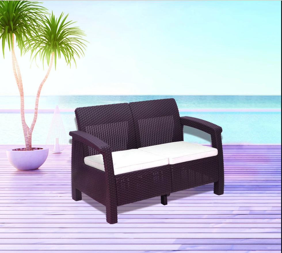 Nilkamal Goa Complete Sofa Set Rattan Design (Season Rust Brown ...