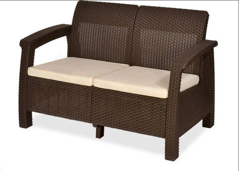 Nilkamal Goa Complete Sofa Set Rattan Design (Season Rust Brown ...