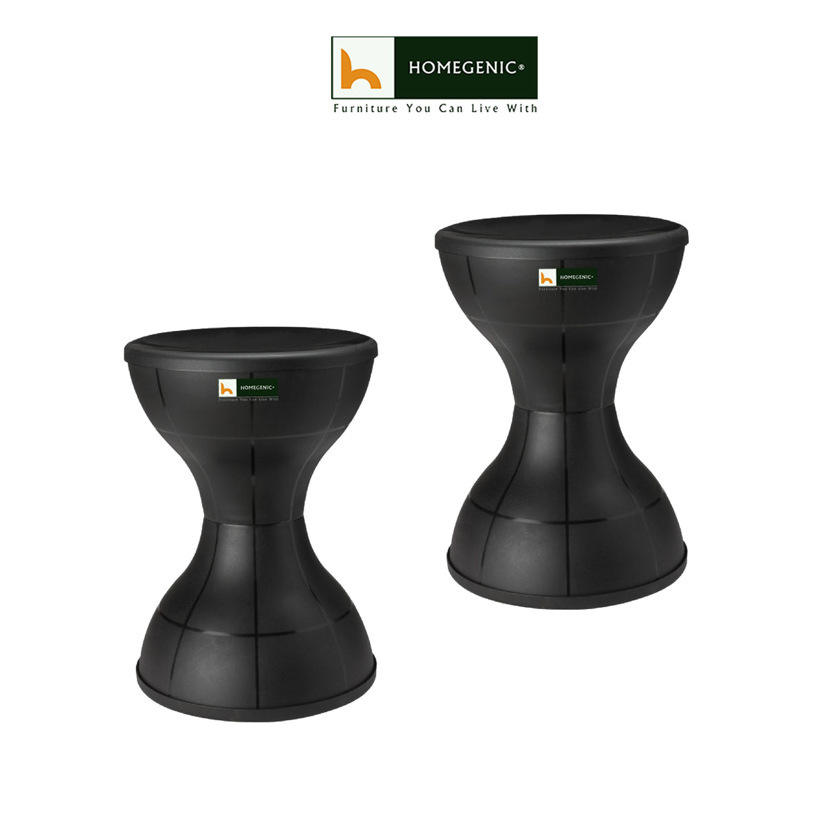 nilkamal damroo plastic stool Set of 02 (Black) – HOMEGENIC